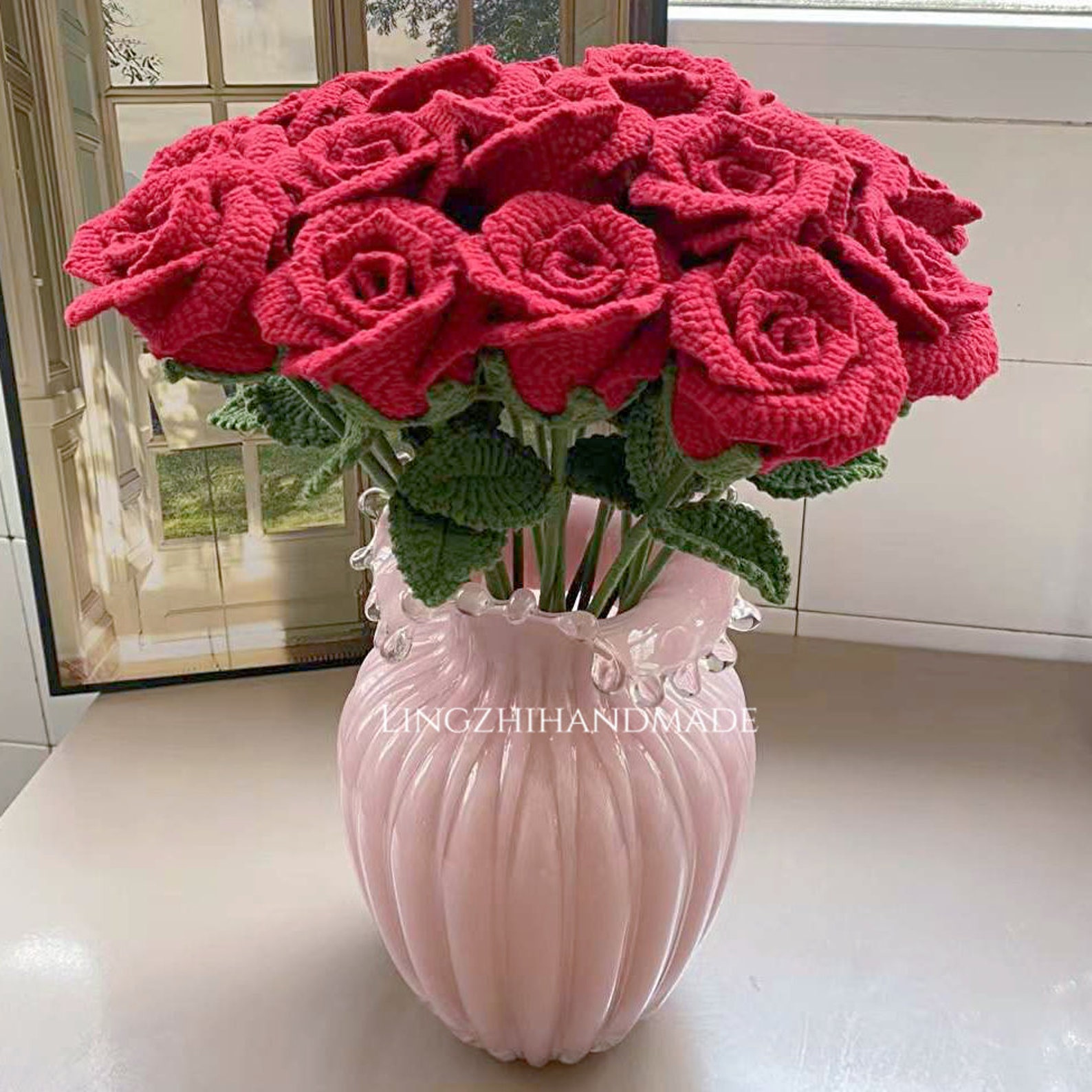 Rose Crochet Pattern Crochet Traditional Rose Bouquet Pattern Crochet