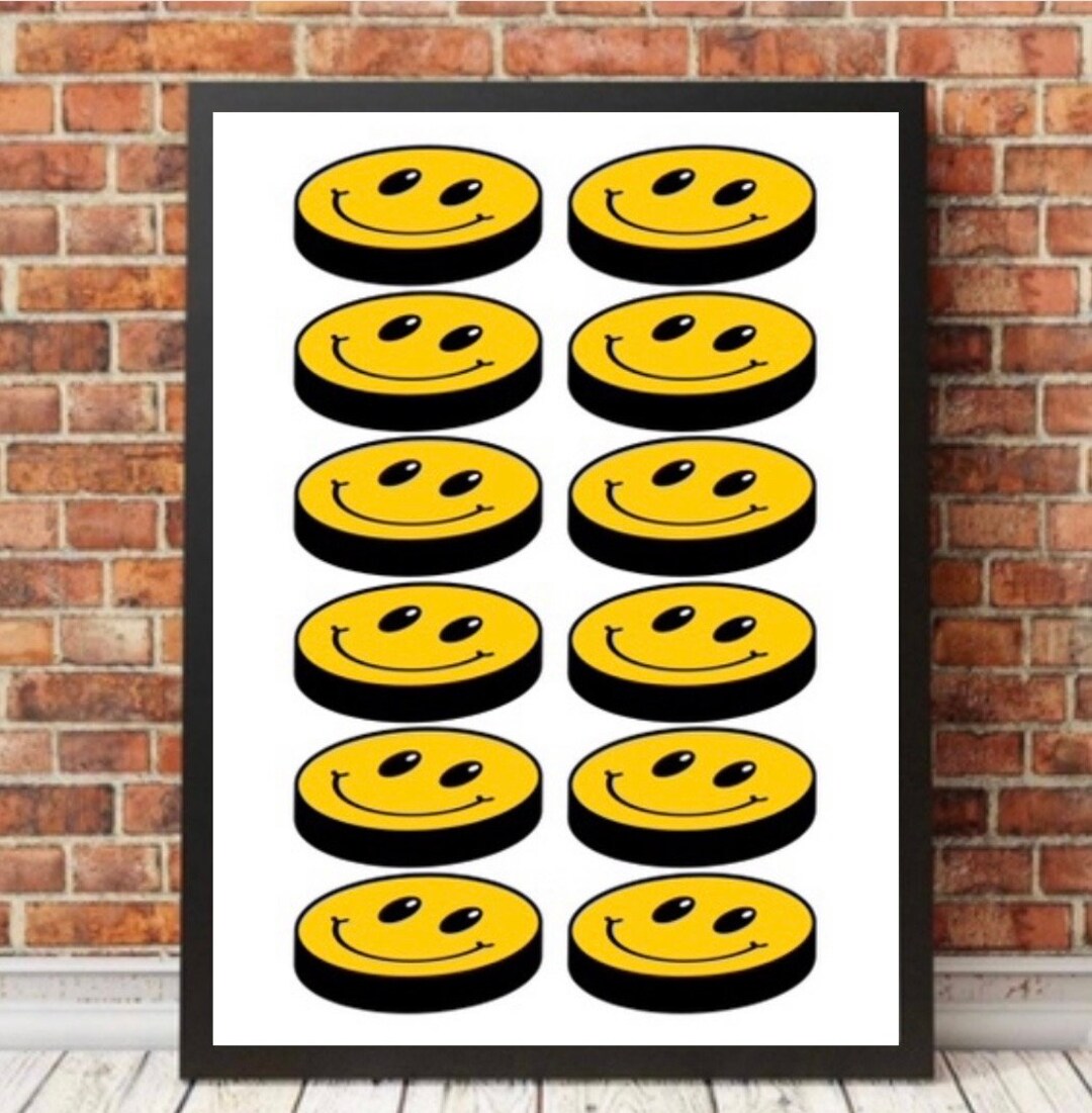 Smiley Print / Rave Poster / Acid House Smiley / Smiley Face Poster ...