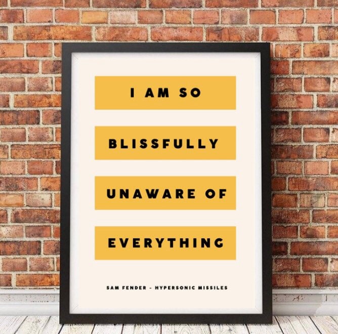 Hypersonic Missiles Print | Sam Fender Print | Sam Fender Lyrics Poster ...