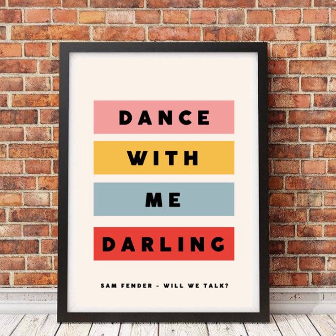 Sam Fender Print | Will We Talk Print | Dance With Me Darling Print ...