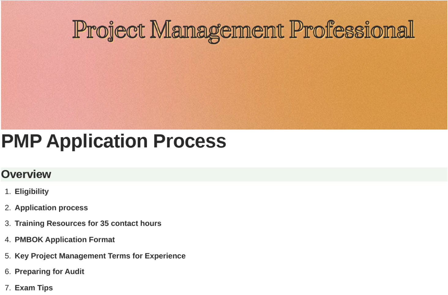 PMP Application Approval Format (Download Now) - Etsy