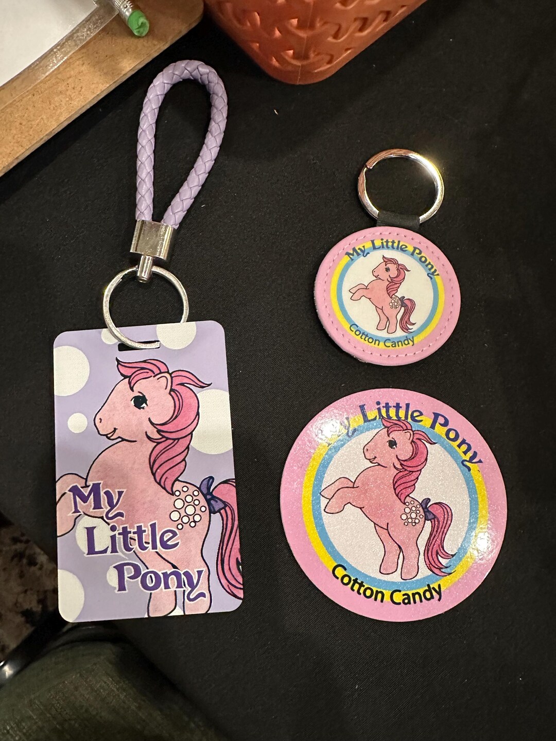 Cotton Candy - G1 My Little Pony MLP Magnet & 2 Keychains Handmade Pony ...