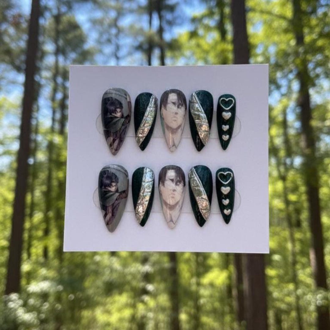Levi Ackerman Attack on Titan Inspired Press on Nails - Etsy