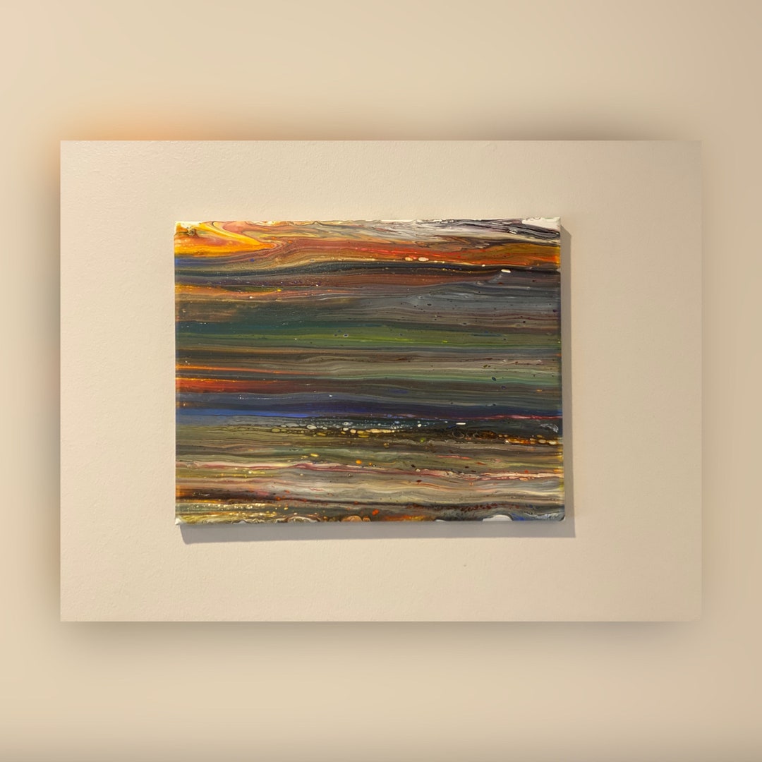 Multi-color Layered Acrylic Painting on Canvas 11 X 14 Inches Original ...