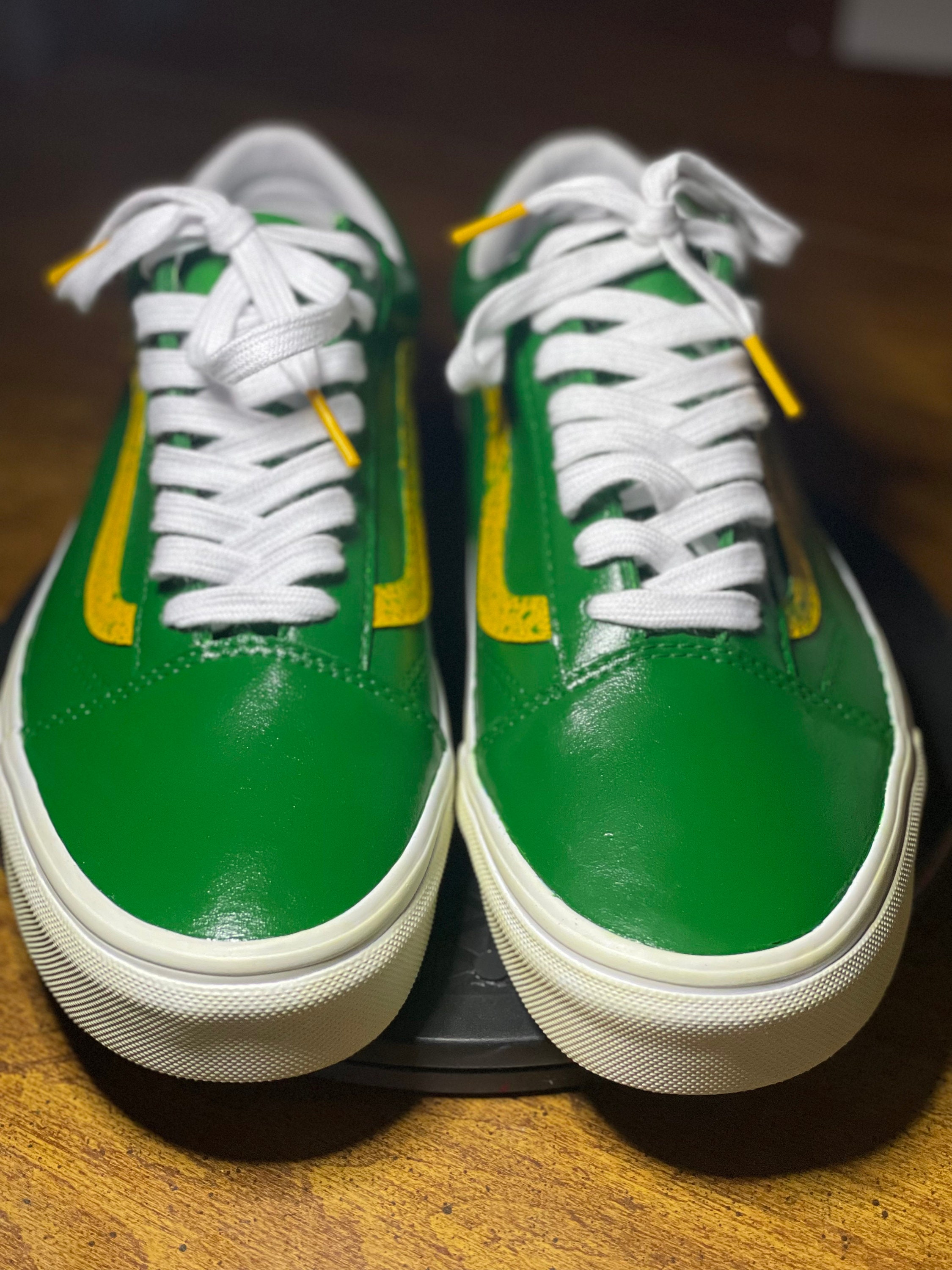 Green and Yellow Custom Shoes - Etsy