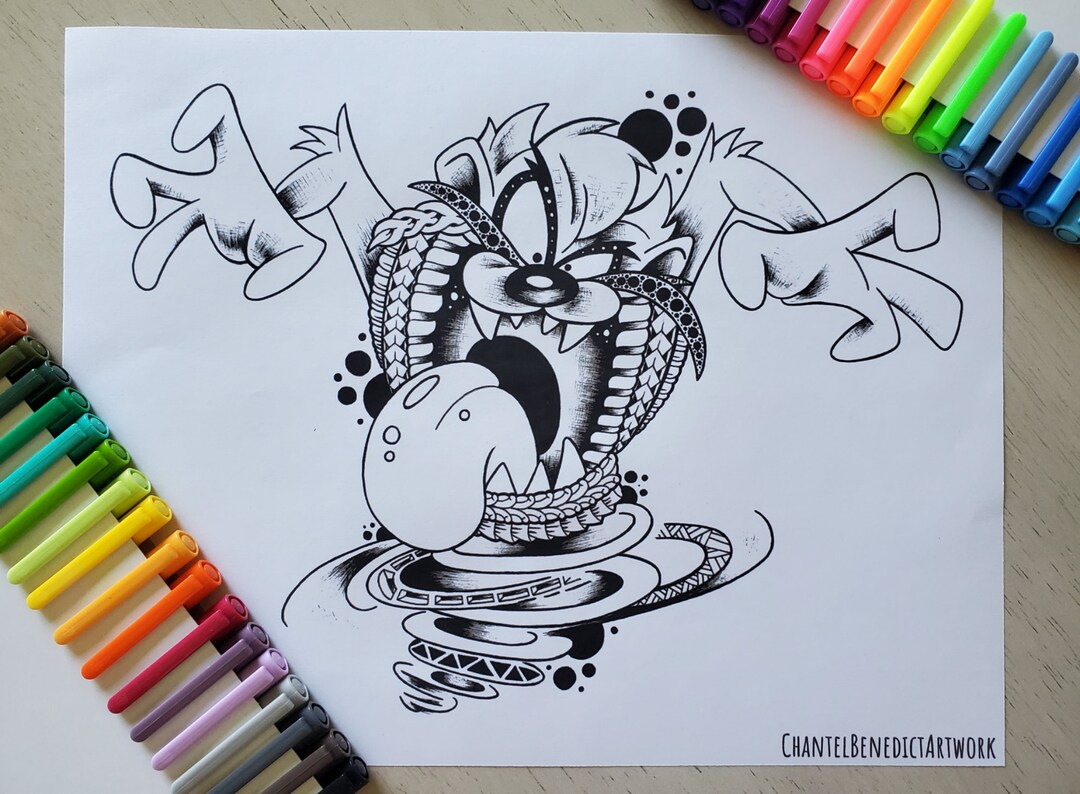 Tazmanian Devil Coloring Page - Etsy