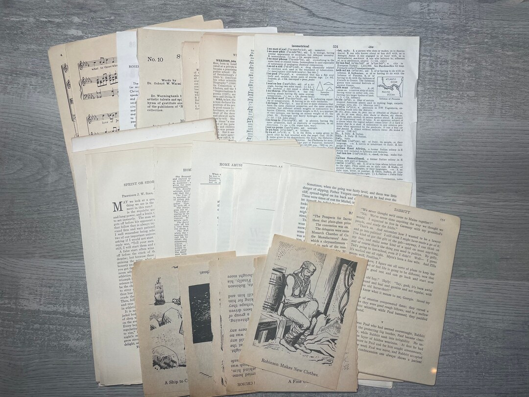 100 Vintage Book/music Pages - Etsy