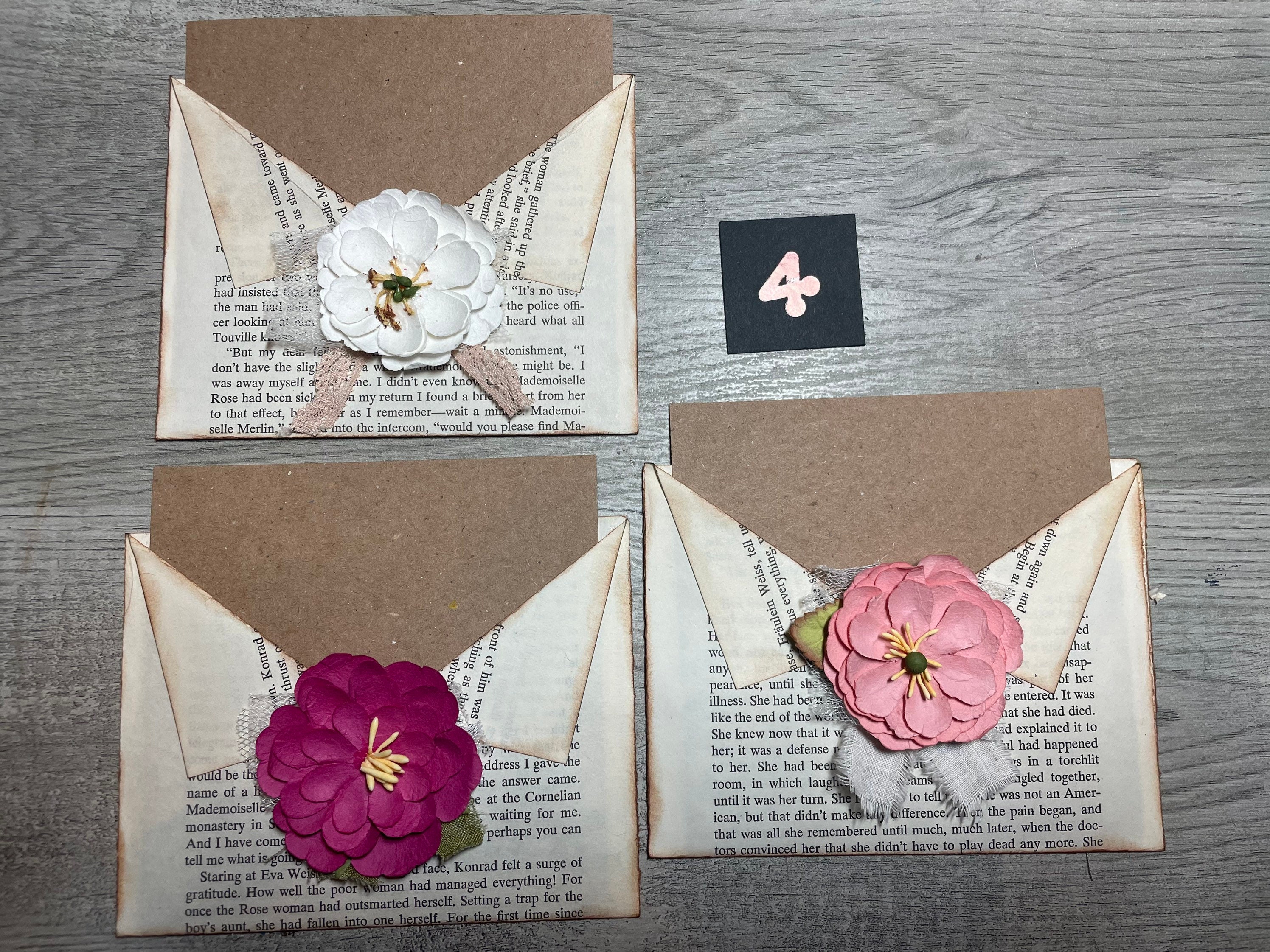 3 Book Page Pockets - Etsy