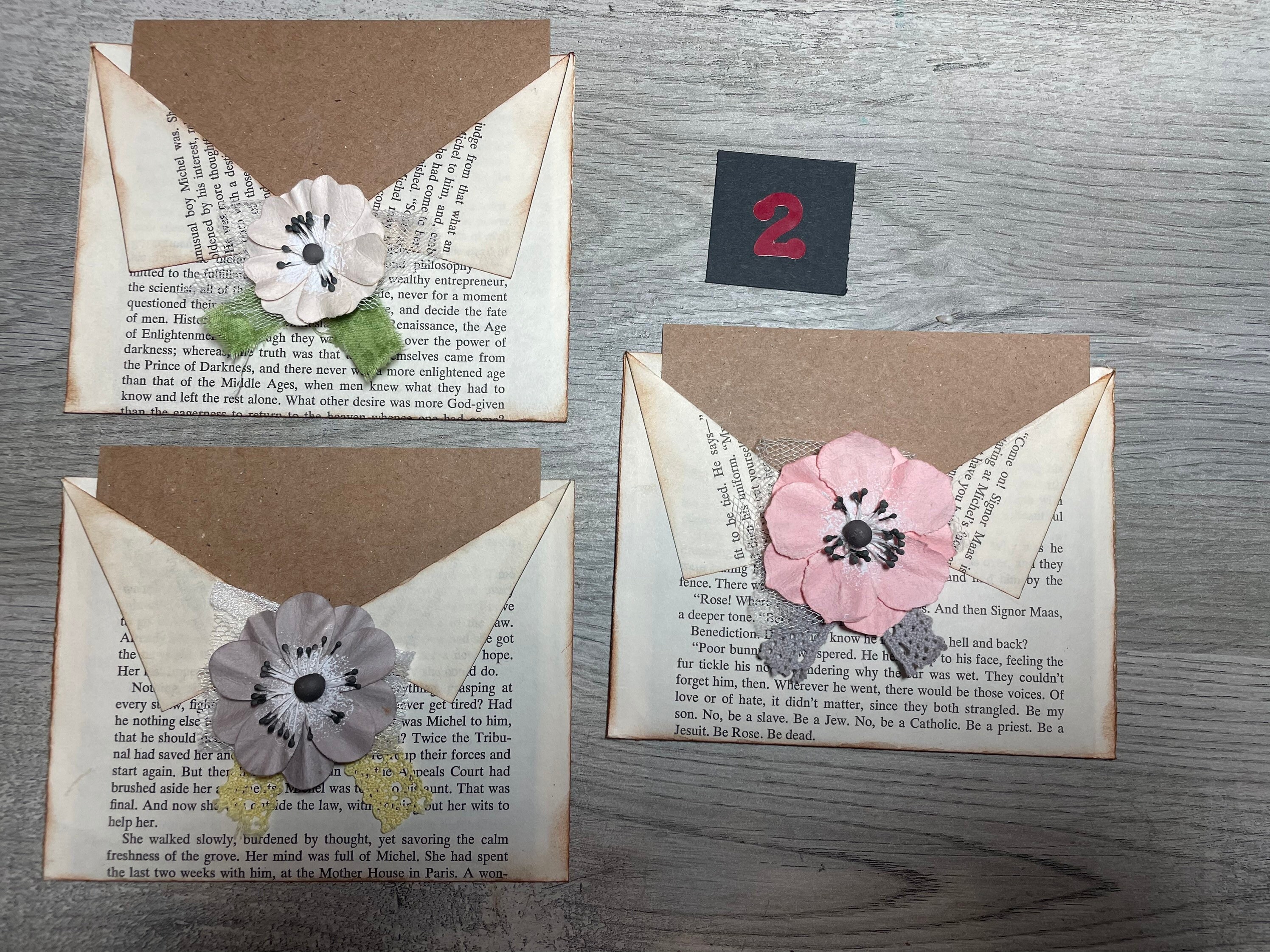 3 Book Page Pockets - Etsy
