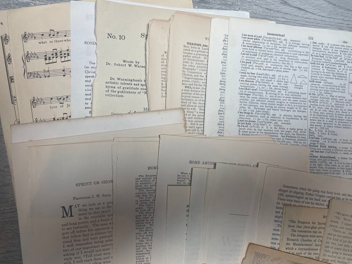100 Vintage Book/music Pages - Etsy