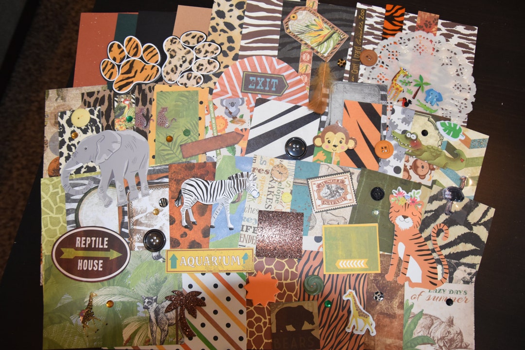 90 Pieces of Zoo Themed Pack of Paper and Ephemera - Etsy