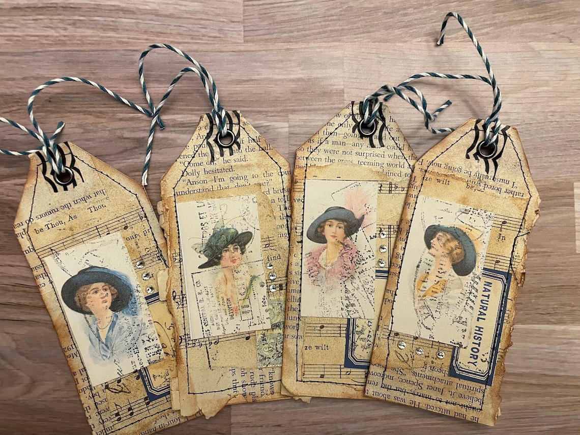 Vintage Book Page Tags - Etsy