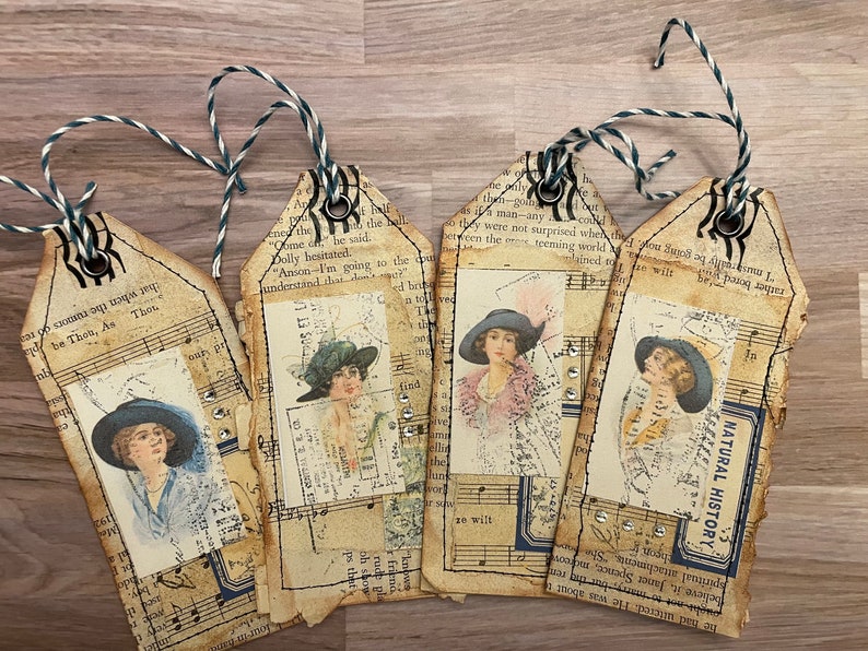 Vintage Book Page Tags - Etsy