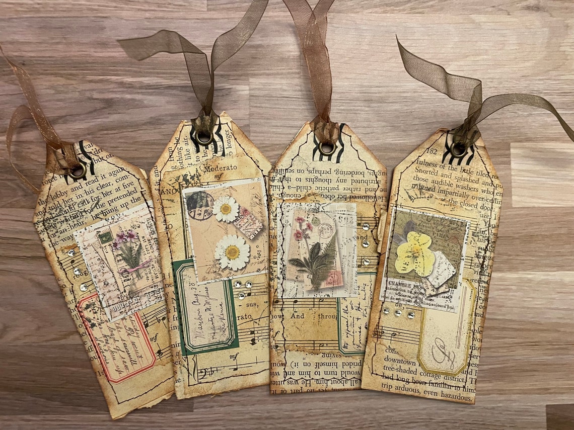 Vintage Book Page Tags - Etsy