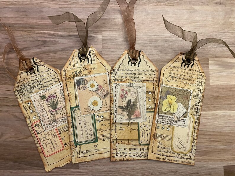 Vintage Book Page Tags - Etsy