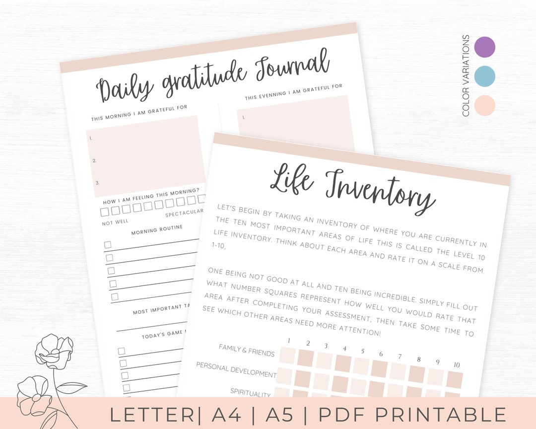 Gratitude Journal Printable, Mindfulness Journal, Daily Gratitude ...