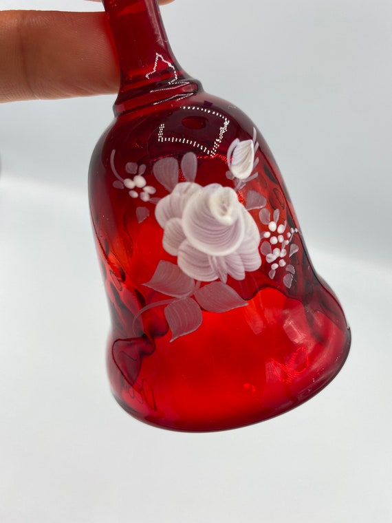 Glass Sculptures & Figurines Vintage Fenton Ruby Red Glass Bell W ...