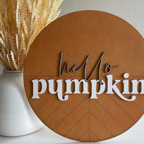 Hello Pumpkin Sign Boho Fall Sign Modern Fall Decor Fall - Etsy