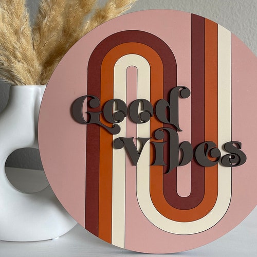 Good Vibes Sign Retro Good Vibes Boho Decor Hippie Decor - Etsy