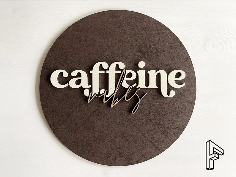 Caffeine Vibes Sign Boho Coffee Sign Modern Coffee Decor - Etsy