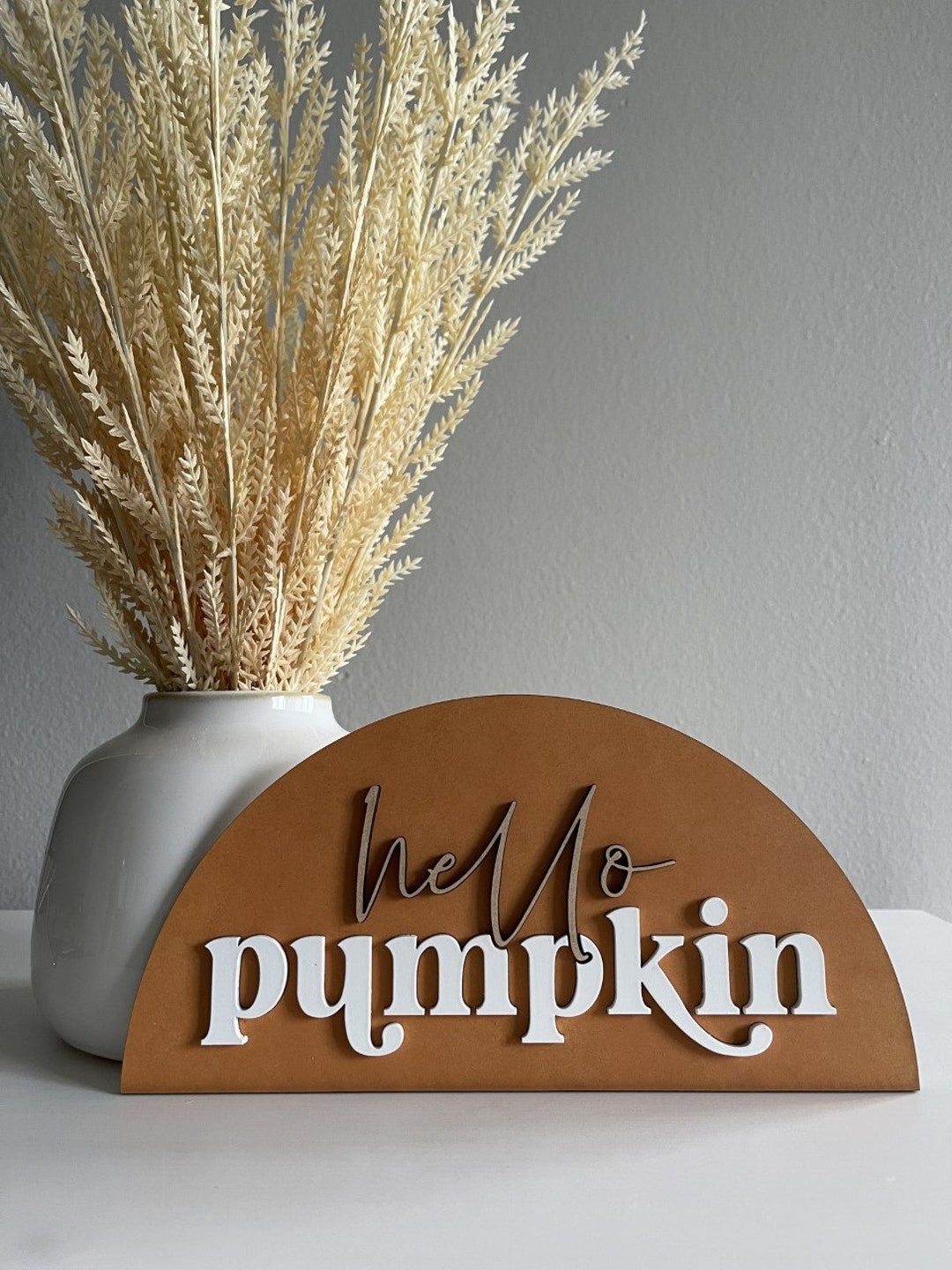 Hello Pumpkin Sign Boho Fall Sign Modern Fall Decor Fall - Etsy UK