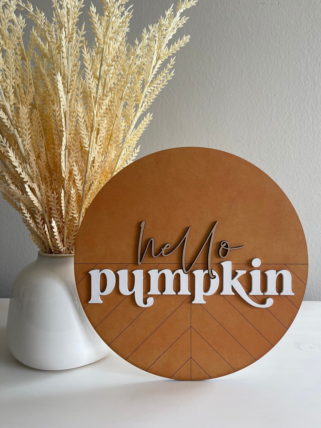 Hello Pumpkin Sign Boho Fall Sign Modern Fall Decor Fall - Etsy