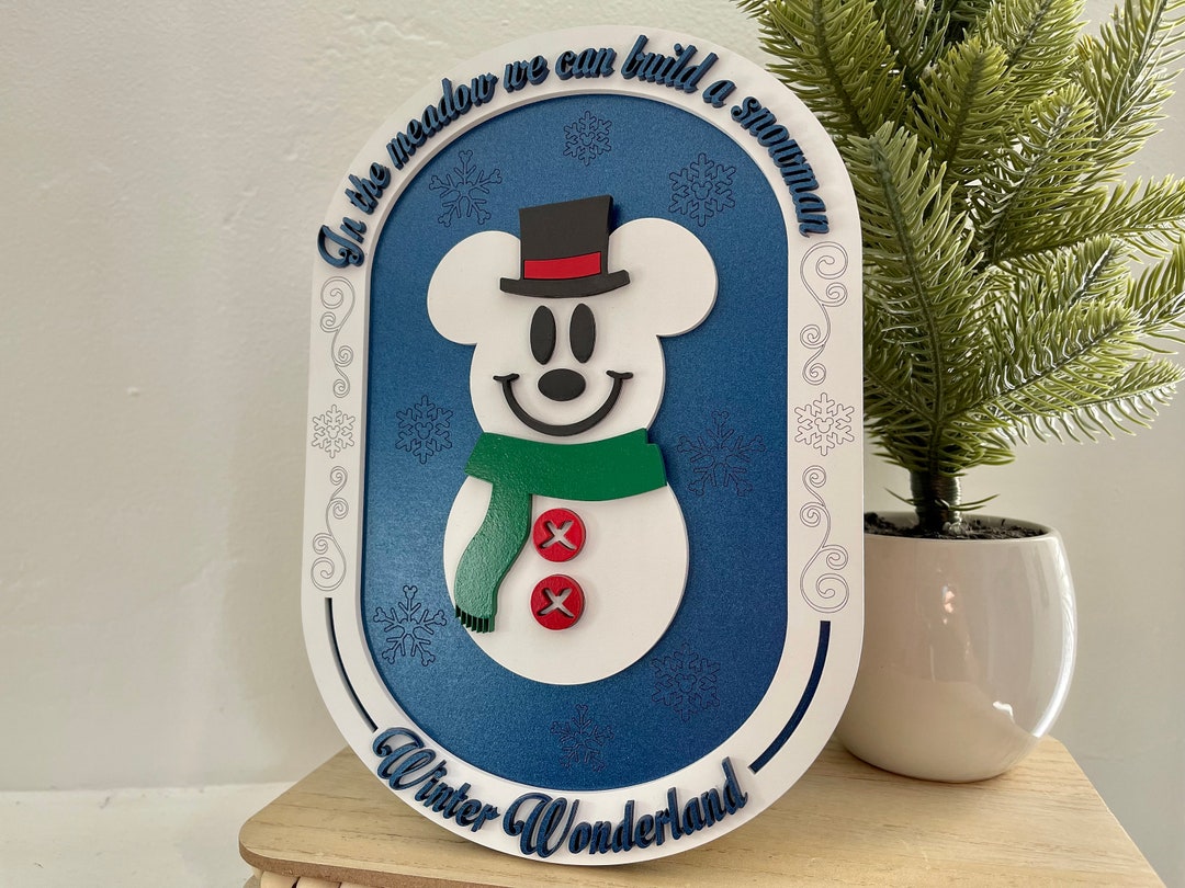 Mickey Snowman Sign Winter Wonderland Sign Snowman Decor - Etsy