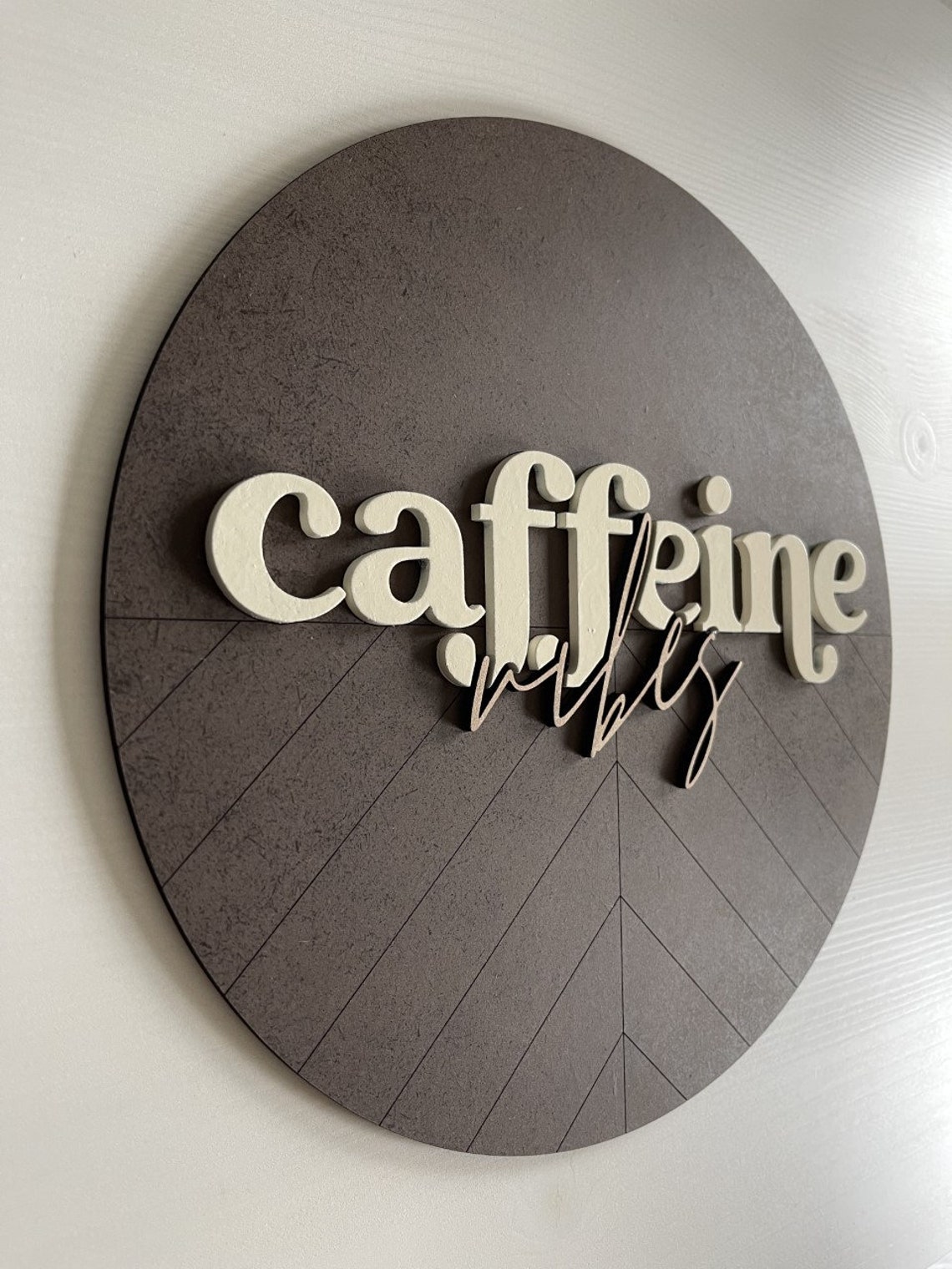 Caffeine Vibes Sign Boho Coffee Sign Modern Coffee Decor - Etsy