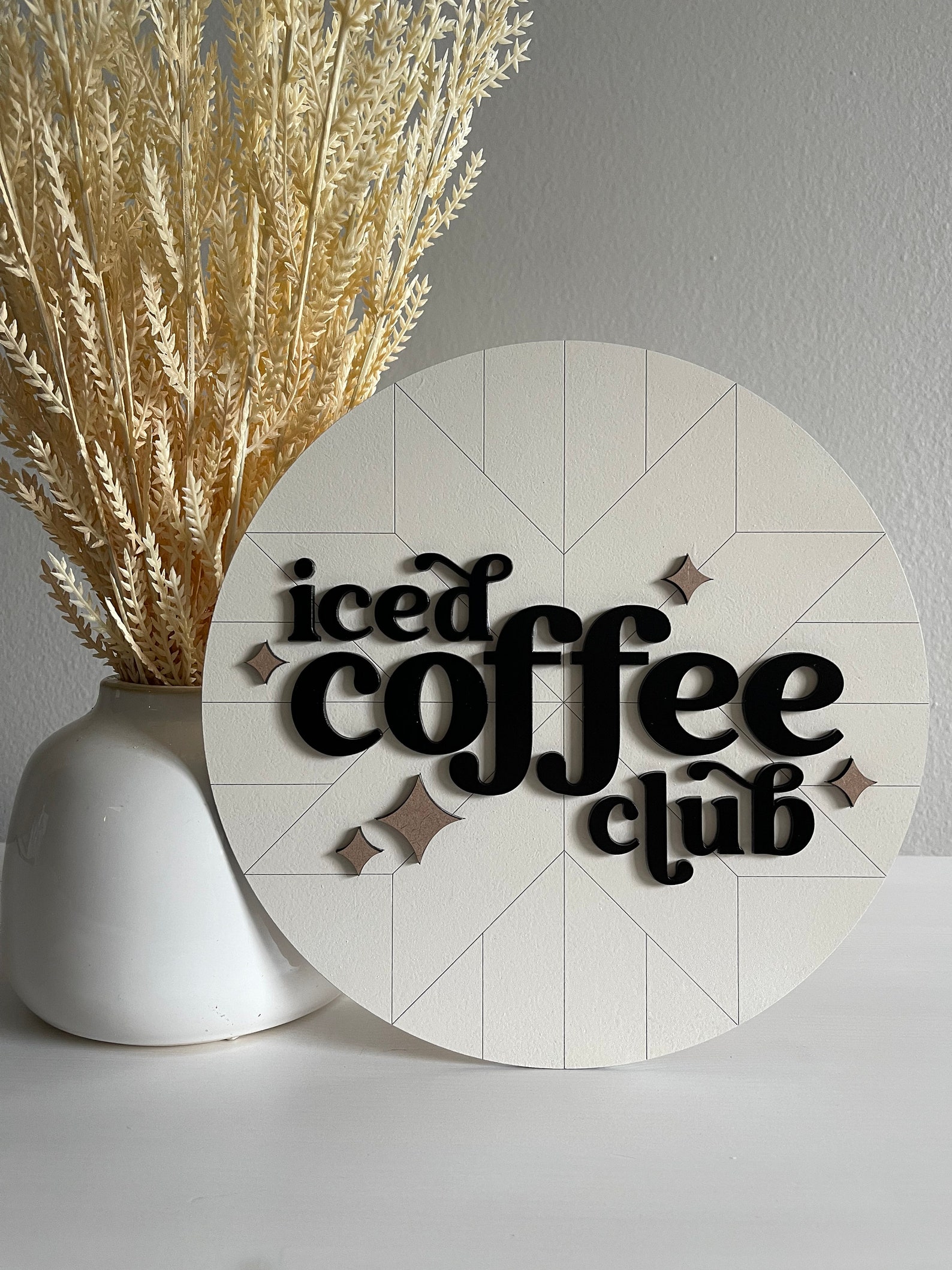 Iced Coffee Club Sign Boho Coffee Sign Modern Coffee Decor - Etsy