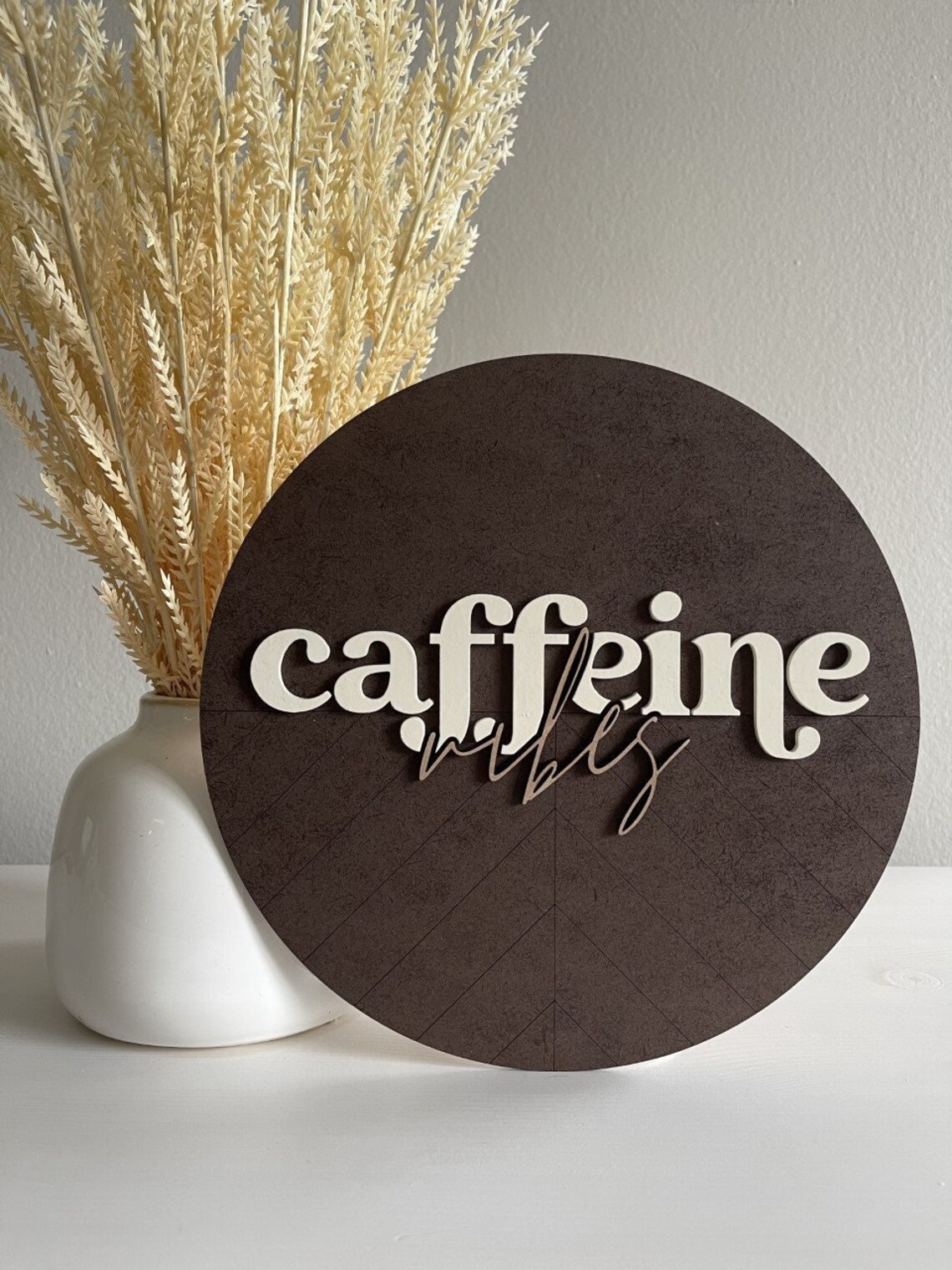 Caffeine Vibes Sign Boho Coffee Sign Modern Coffee Decor - Etsy