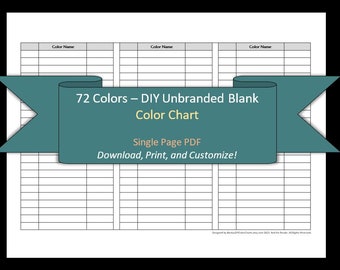 Diy Color Chart | Etsy