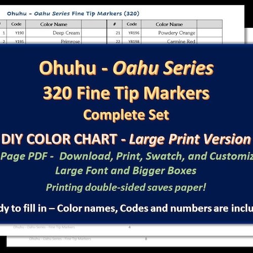 Ohuhu Honolulu Series brush Tip 216 Marker Set DIY Color - Etsy