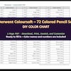 120 Colors 1 Page DIY Blank Color Chart /swatch Sheet Digital Download ...