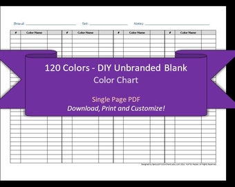 Diy Color Chart | Etsy