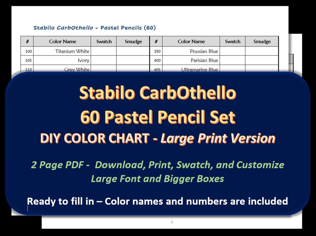 Stabilo Carbothello - LARGE PRINT 60 Pastel Pencil Set - DIY Color ...