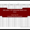 120 Colors 1 Page DIY Blank Color Chart /swatch Sheet Digital Download ...