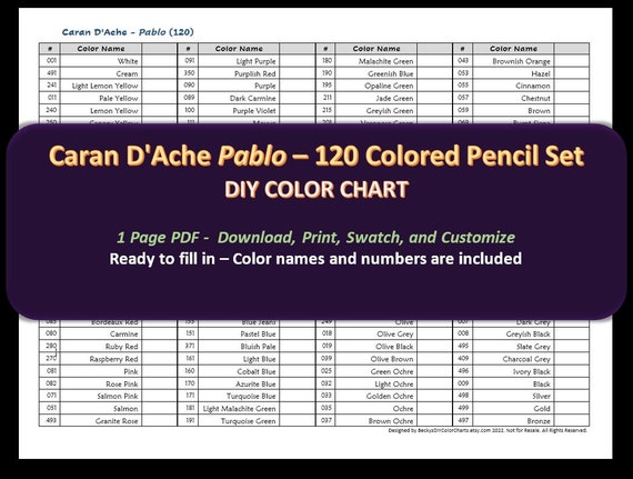 Caran D'ache PABLO 120 Colored Pencil Set DIY Color - Etsy