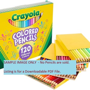 Crayola - 120 Colored Pencil Set - DIY Color Chart / Swatch Sheet ...