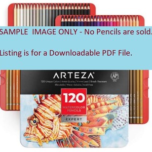 Arteza Expert - Watercolor - 120 Pencil Set - DIY Color Chart / Swatch ...