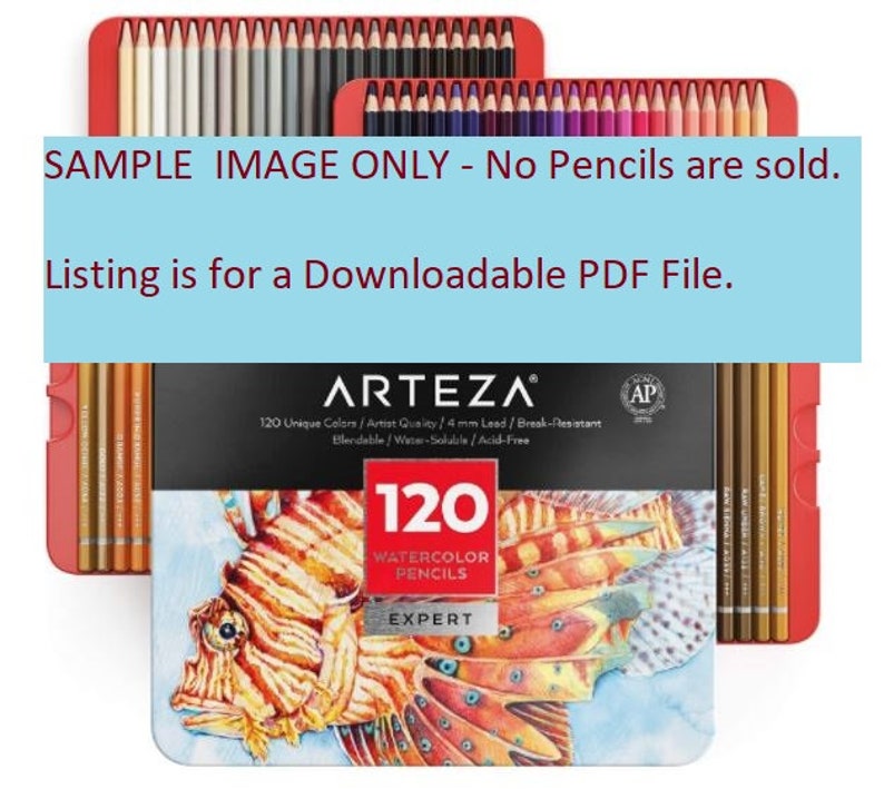 Arteza Expert - Watercolor - 120 Pencil Set - DIY Color Chart / Swatch ...