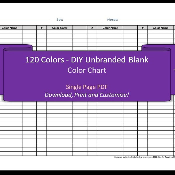 Paint Color Charts - Etsy