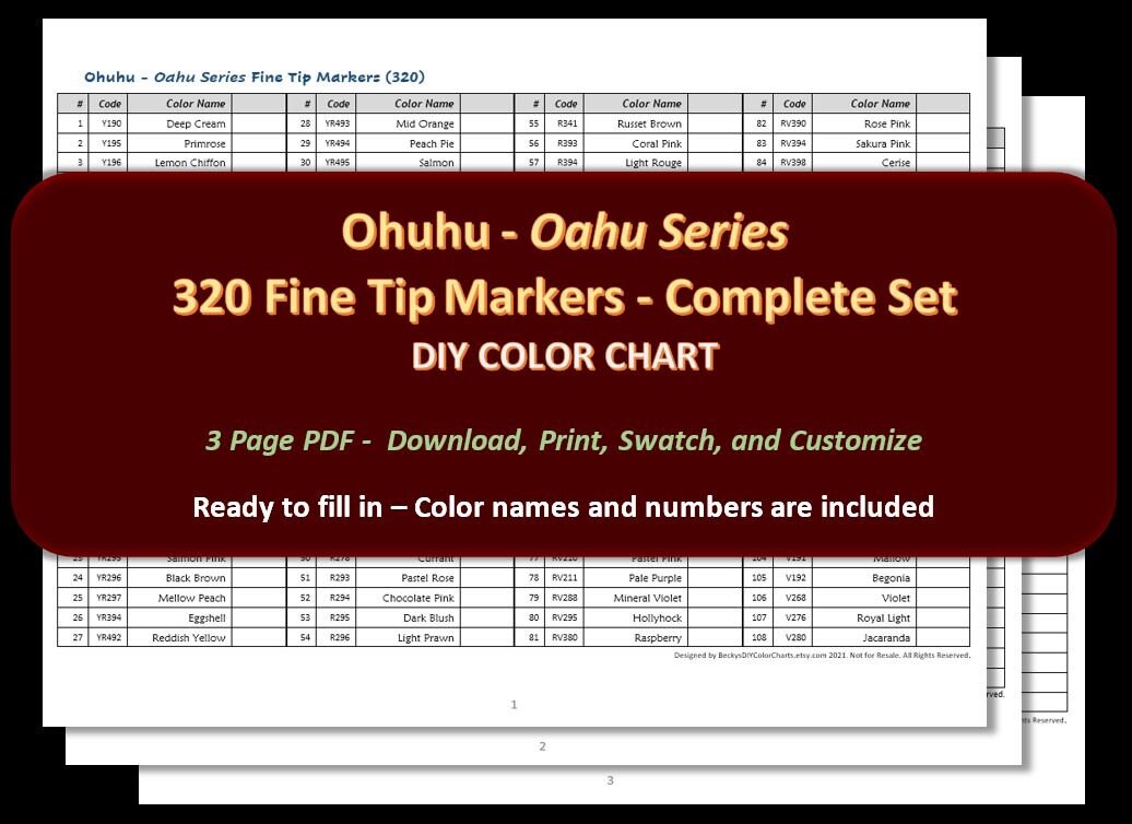 Ohuhu Oahu Series fine Tip 320 Marker Set DIY Color - Etsy
