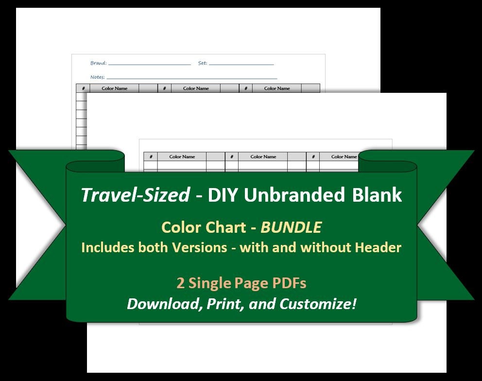 Travel-sized BUNDLE Both Pdfs DIY Blank Color Chart - Etsy