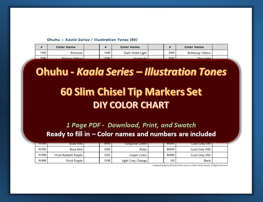 Ohuhu - Kaala Illustration Series (slim Chisel Tip) 60 Marker Set - PDF ...