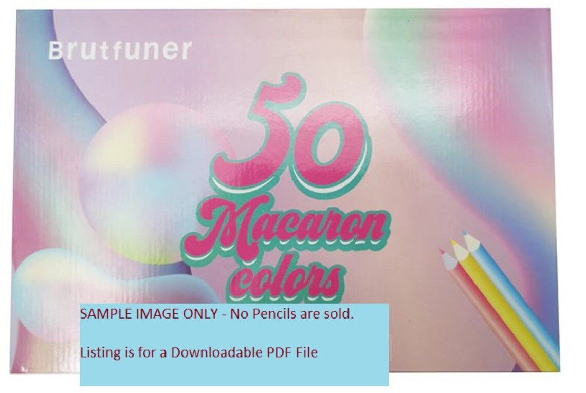 Brutfuner Macaron 50 Colored Pencil Set DIY Color Chart / - Etsy Australia