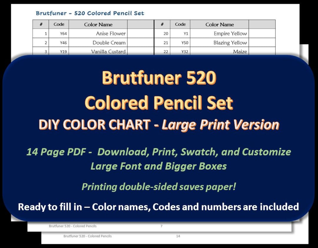 Brutfuner - LARGE PRINT Original in Flowery Boxes - 520 Colored Pencil ...