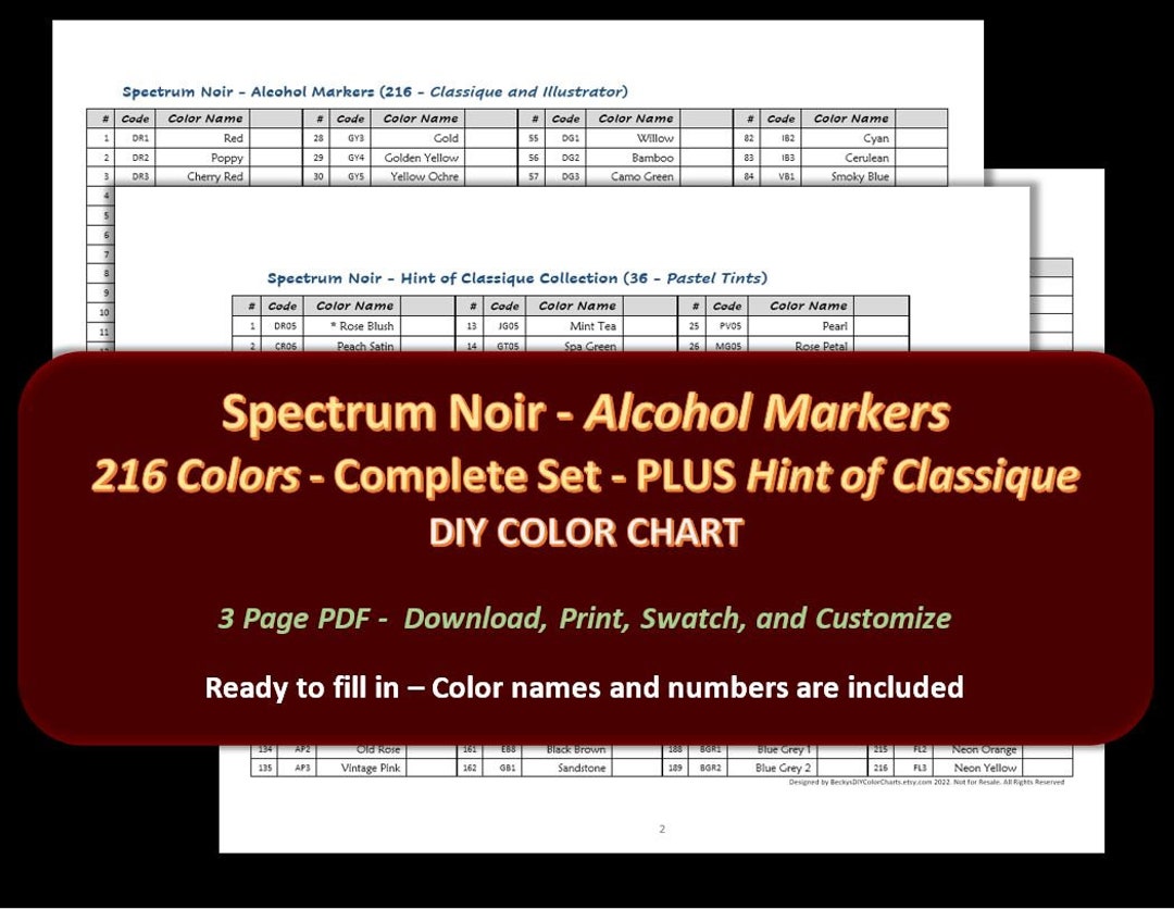 Spectrum Noir Classique and Illustrator - 216 Alcohol Markers - DIY ...