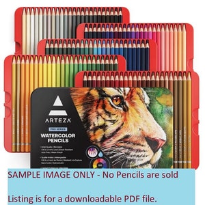Arteza Expert - Watercolor - 120 Pencil Set - DIY Color Chart / Swatch ...