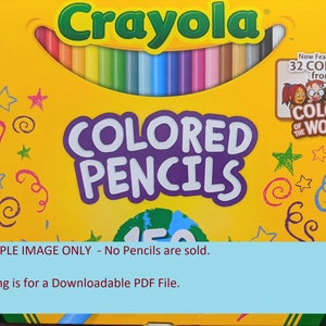 Crayola - LARGE PRINT 150 Colored Pencil Set - DIY Color Chart / Swatch ...