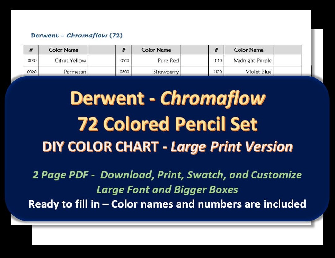 Derwent Chromaflow - LARGE PRINT 100 Colored Pencil Set - DIY Color ...